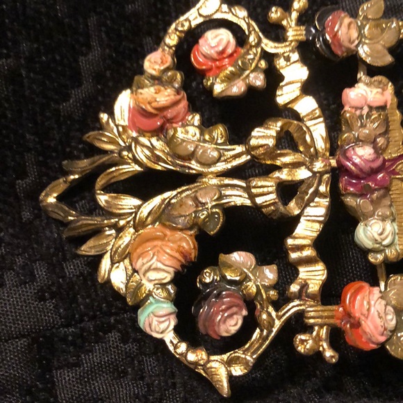 Accessories | Vintage Brass Enamel Belt Buckle | Poshmark